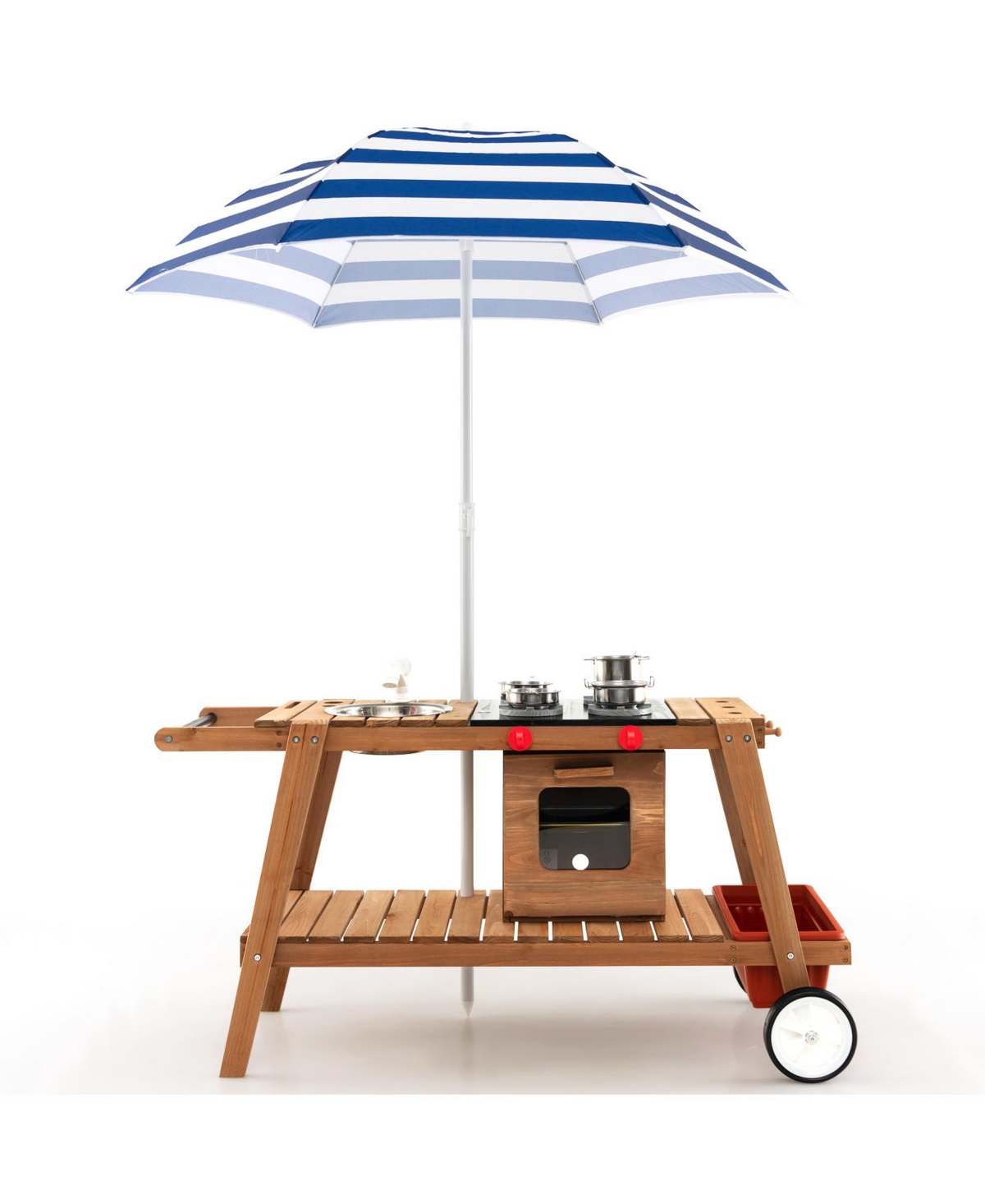 Click here for Akiudex Kids Wooden Kitchen Cart Playset with Umbr... prices