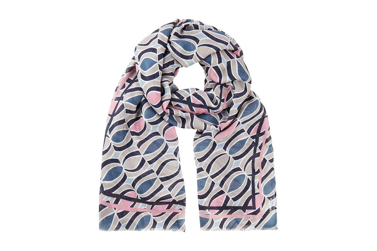 Click here for Olsen Retro Print Scarf - Vintage pink prices