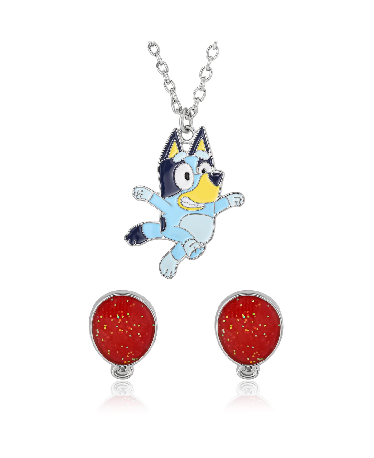 Click here for Bluey Pendant Necklace and Balloon Stud Earrings S... prices