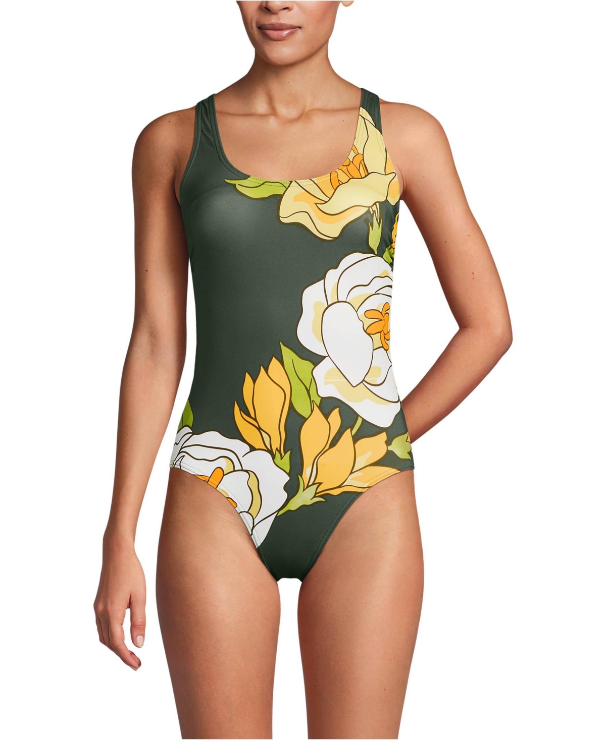 Click here for Lands End Womens Tugless X-Back One Piece Swimsuit... prices