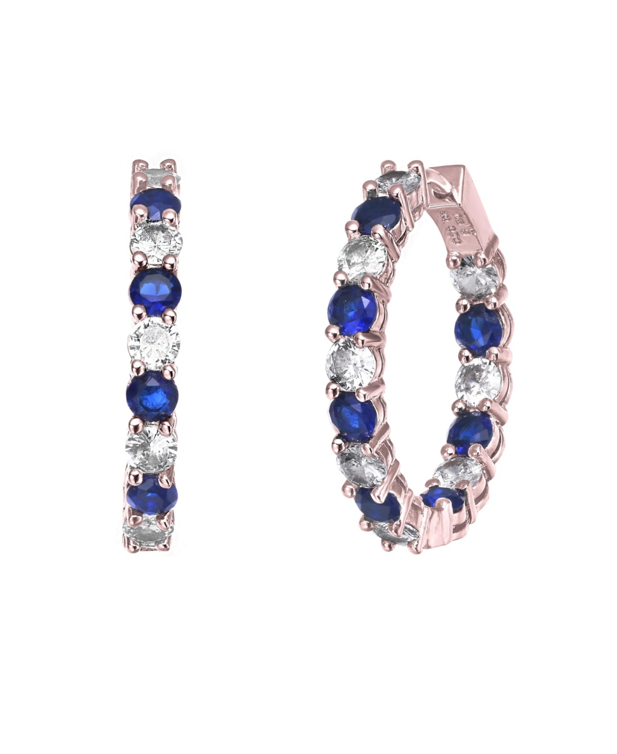 Click here for Colored Cubic Zirconia Inside Out Hoop Earrings -... prices