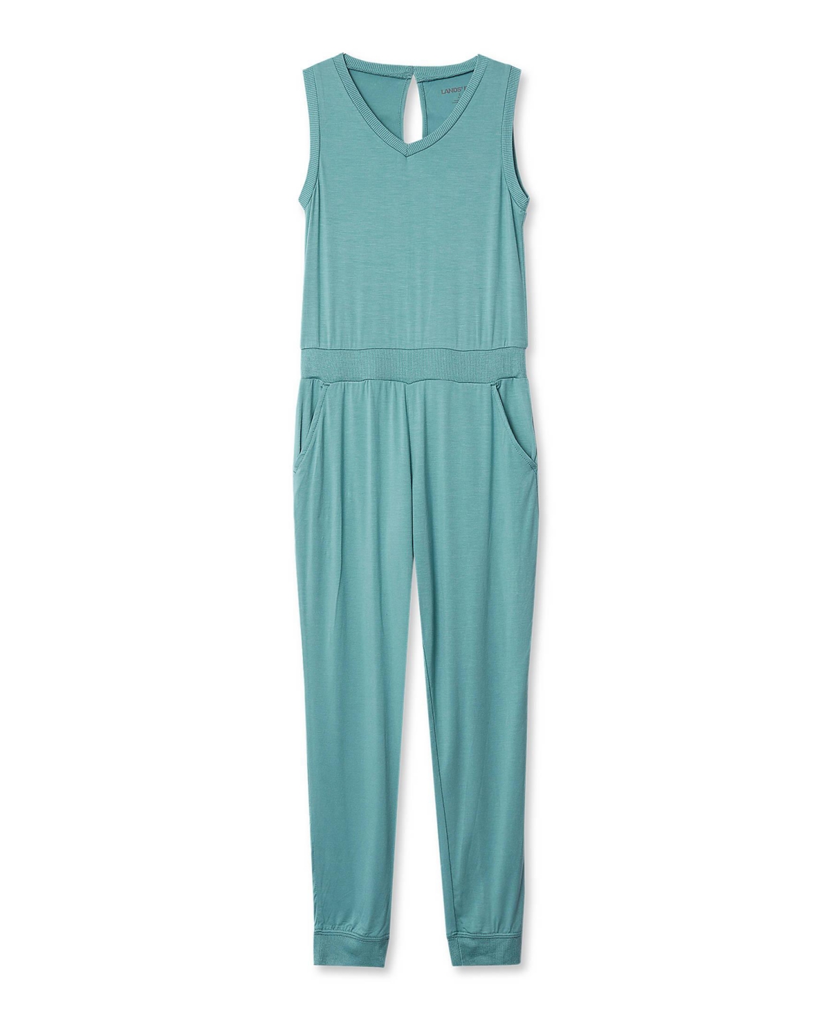 Click here for Lands End Girls Casual Knit Jumpsuit - Oil blue prices