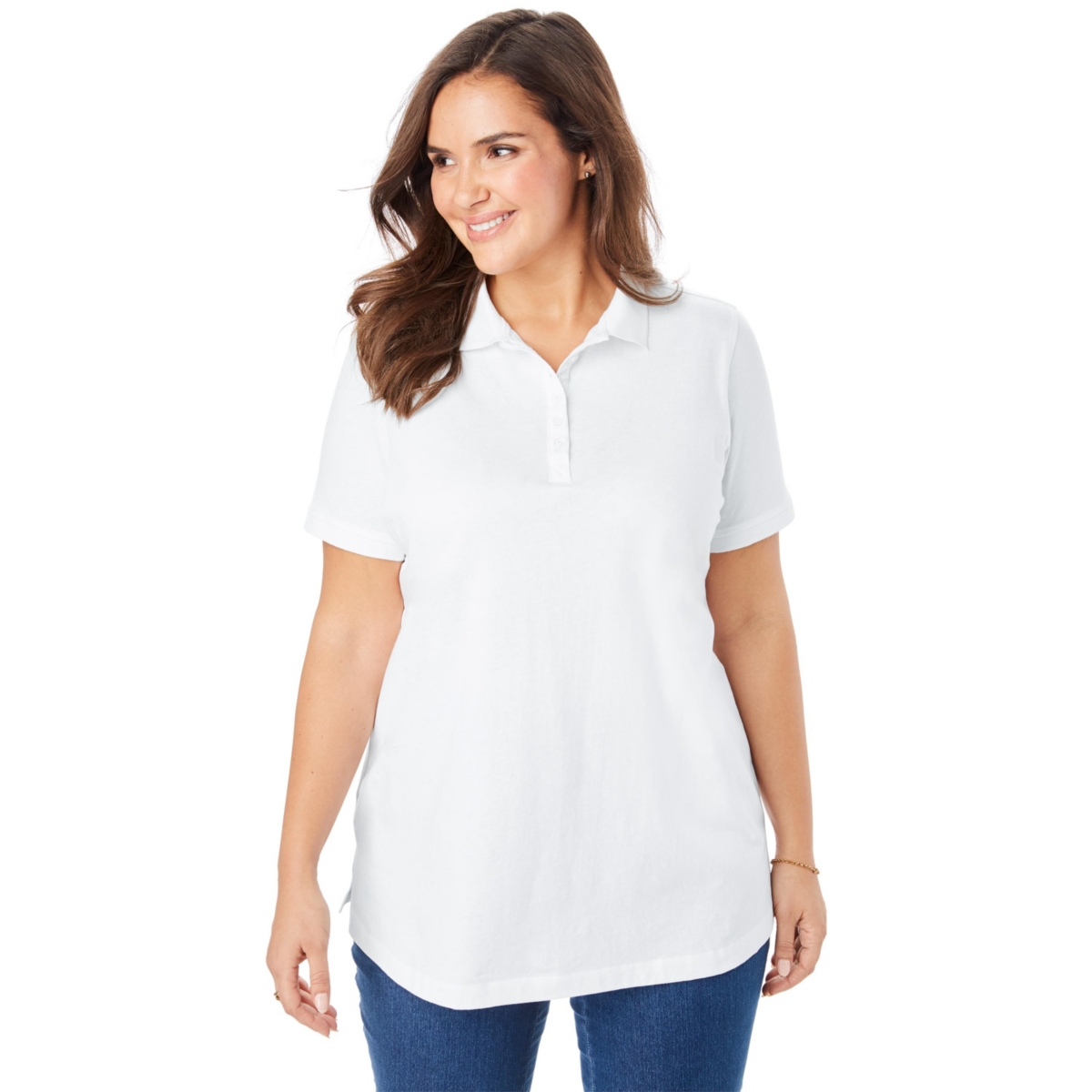 Click here for Woman Within Plus Size Within Perfect Short-Sleeve... prices