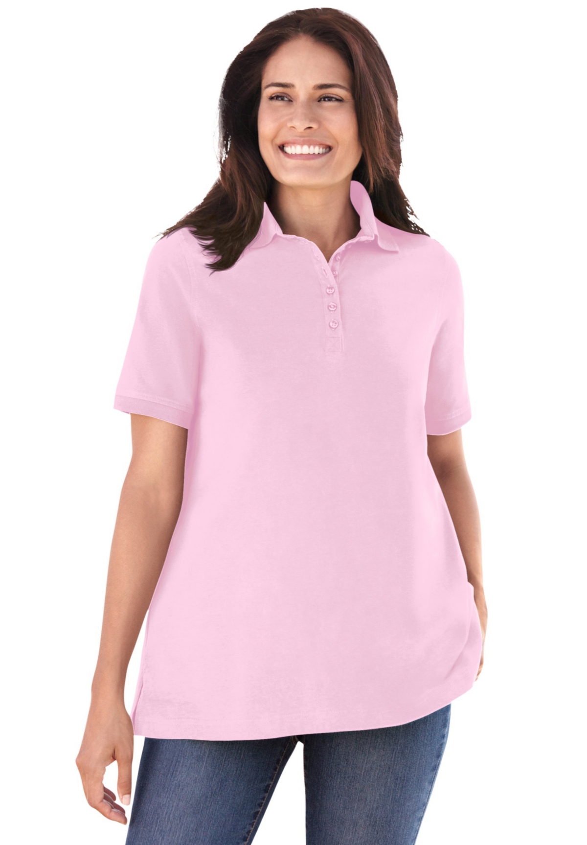 Click here for Woman Within Womens Within Perfect Short-Sleeve Po... prices