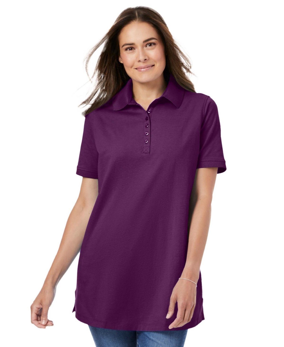 Click here for Woman Within Womens Within Perfect Short-Sleeve Po... prices
