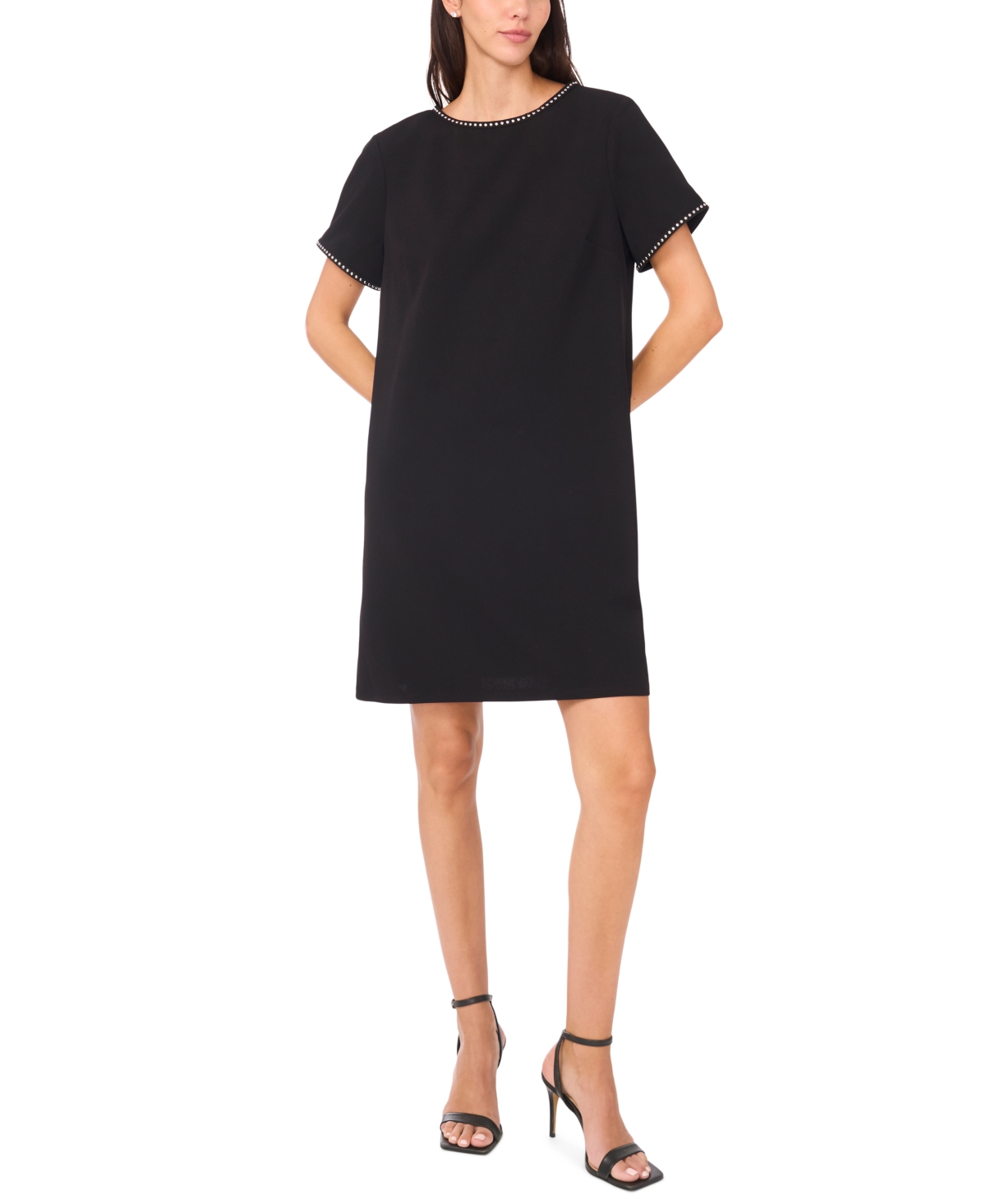 Click here for Msk Petite Stud Detail Short Sleeves Shift Dress -... prices