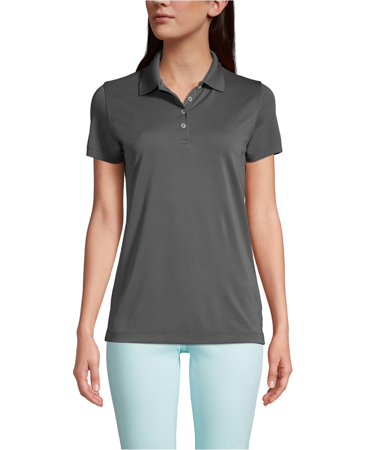 Click here for Lands End Womens Short Sleeve Polyester Polo Shirt... prices