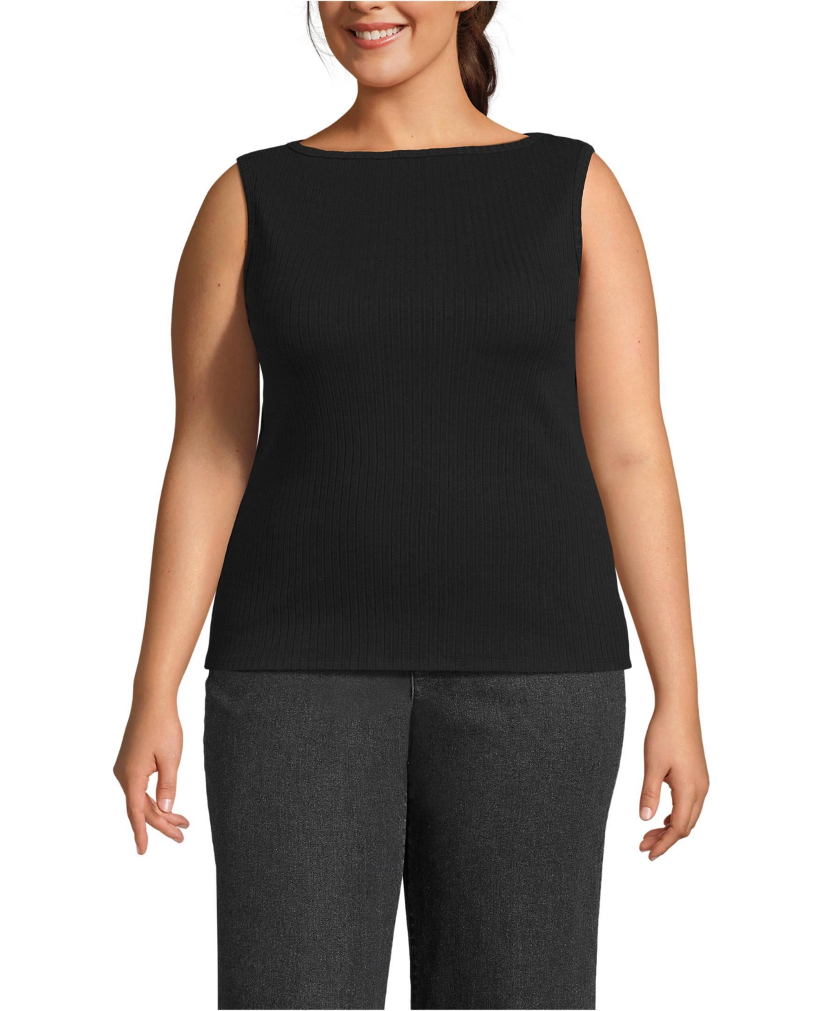 Click here for Lands End Womens Plus Size Sleeveless Pointelle Ri... prices