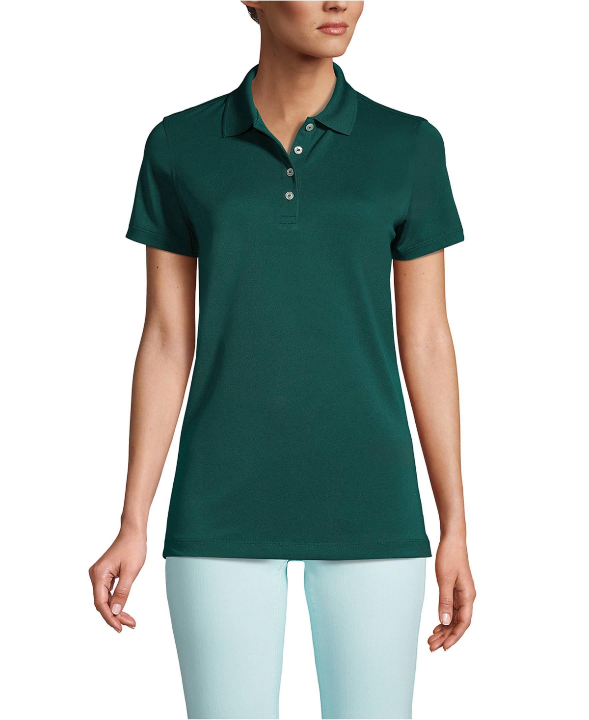 Click here for Lands End Womens Short Sleeve Polyester Polo Shirt... prices