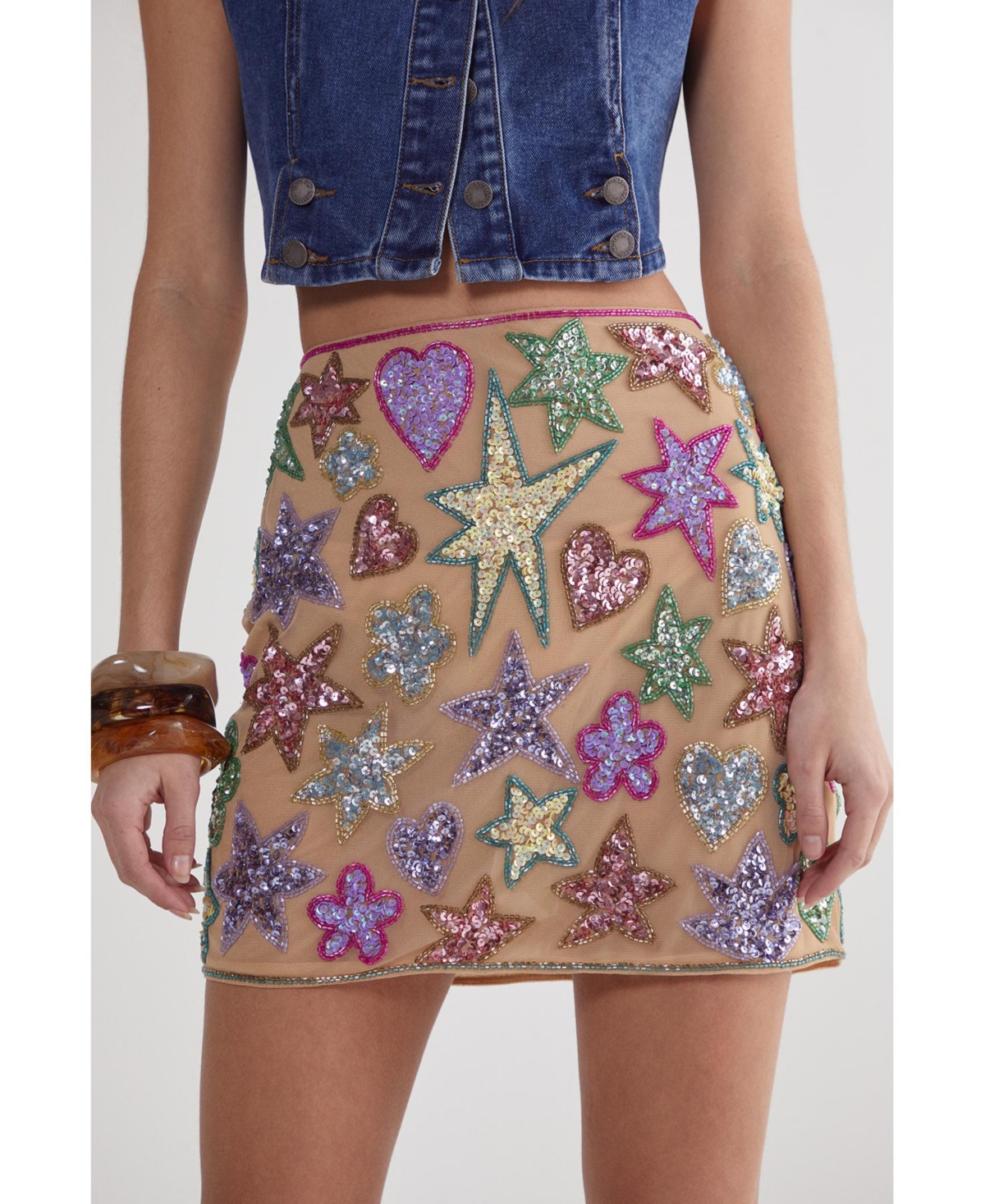 Click here for Nasty Gal Womens Hand Embellished Sequin Mini Skir... prices