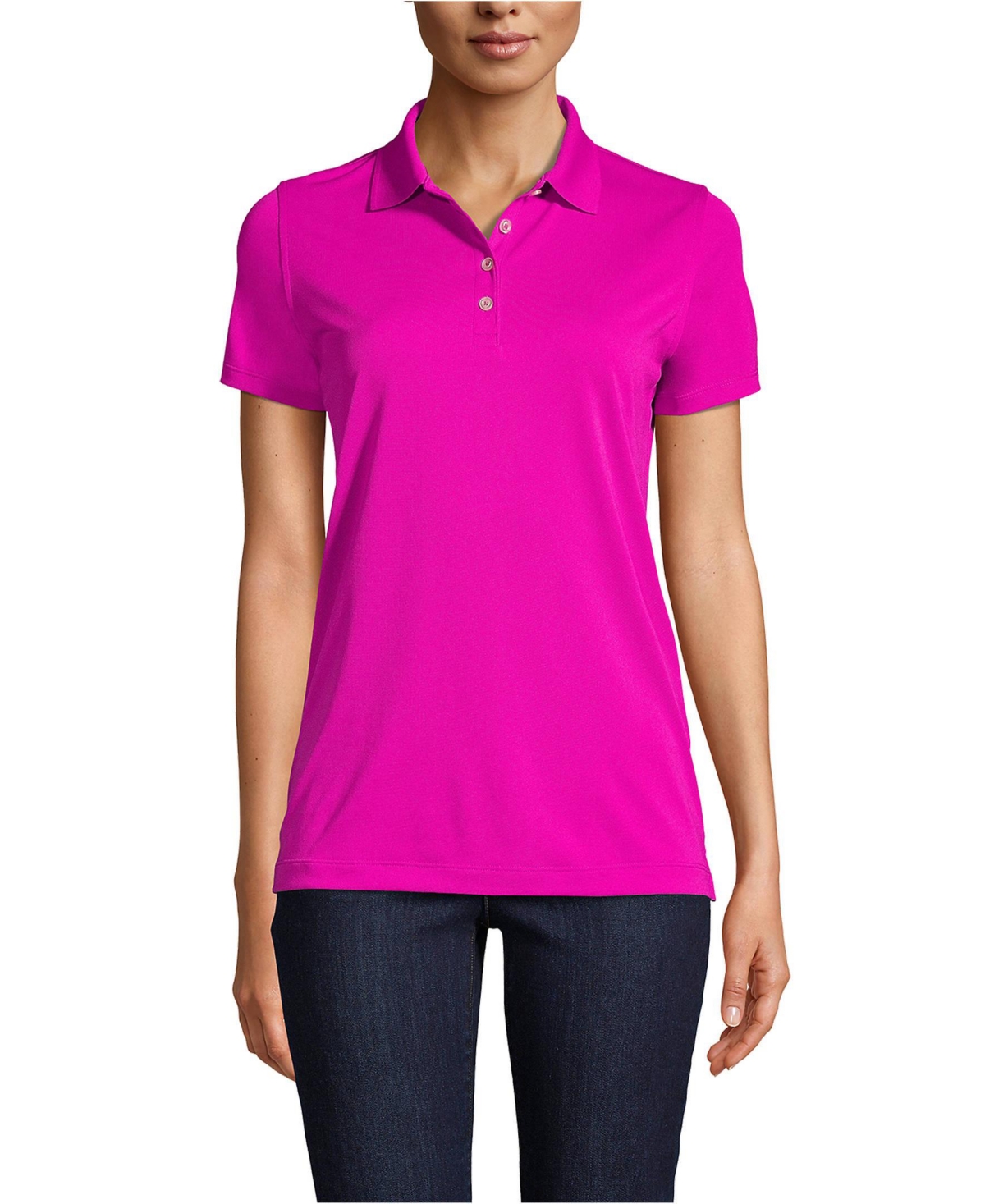 Click here for Lands End Womens Short Sleeve Polyester Polo Shirt... prices