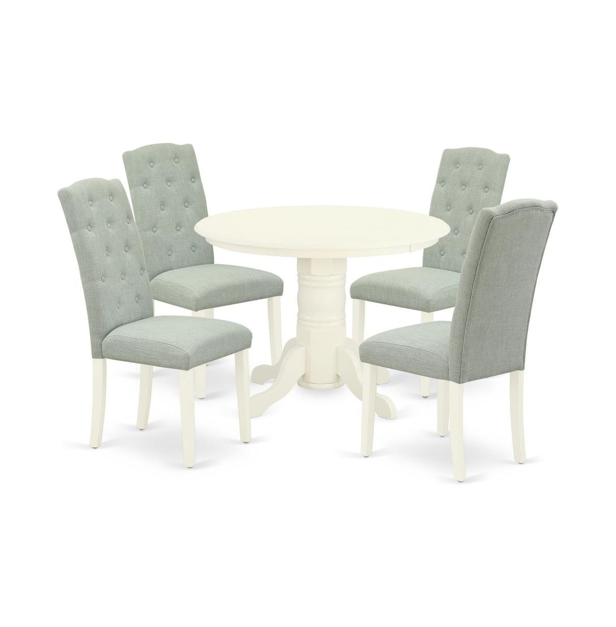 Click here for East West Furniture Dining Room Set Linen White  S... prices
