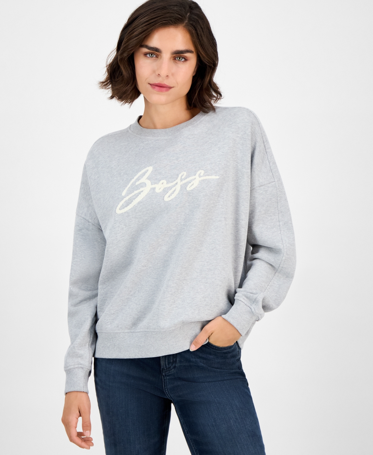 Click here for Boss Orange Womens Cotton Logo Crewneck Sweatshirt... prices