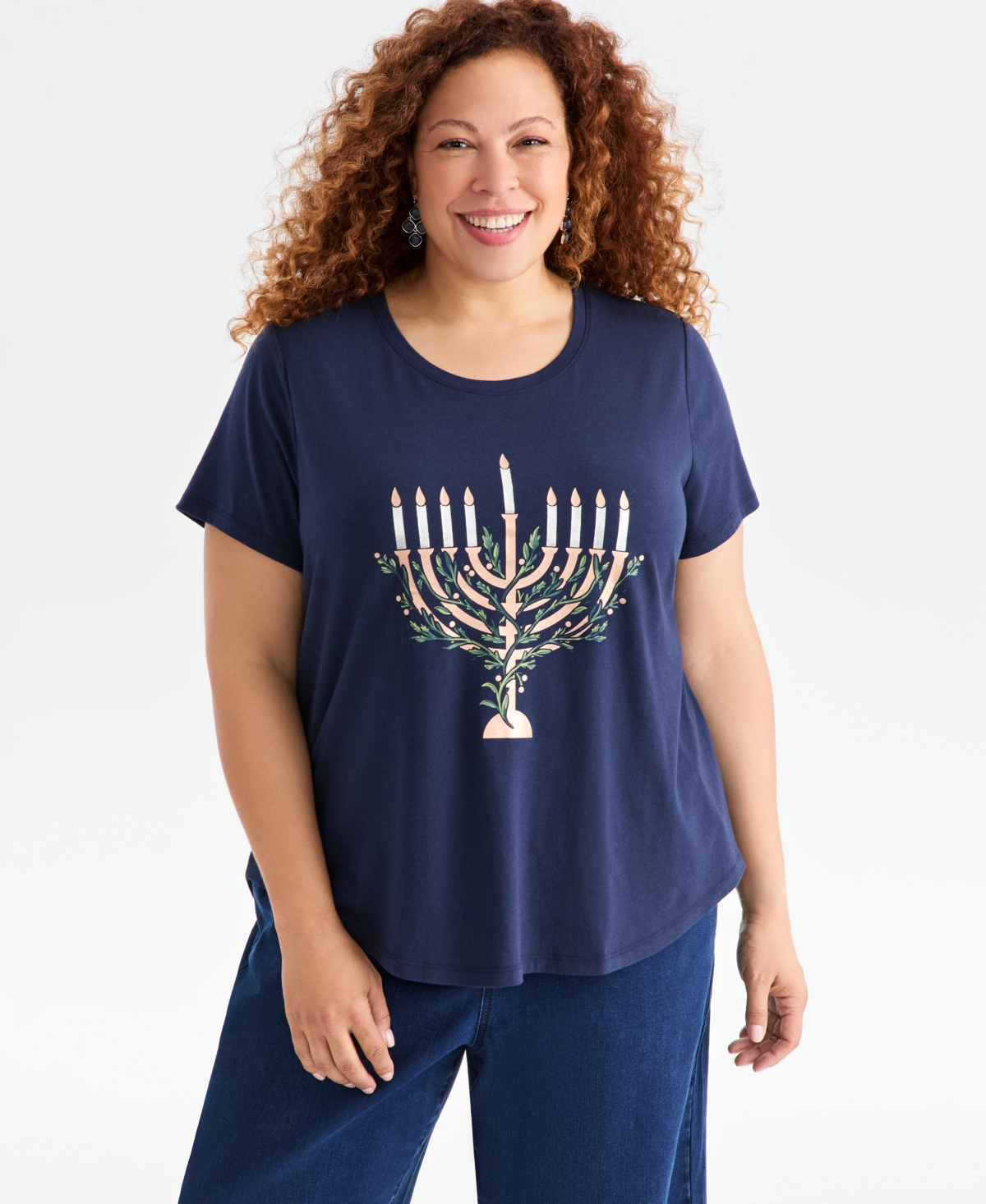 Click here for Style & Co Plus Size Menorah Graphic T-Shirt  Macy... prices