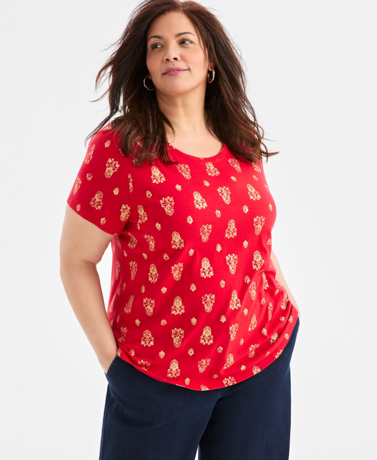 Click here for Style & Co Plus Size Perfect Short-Sleeve T-Shirt... prices