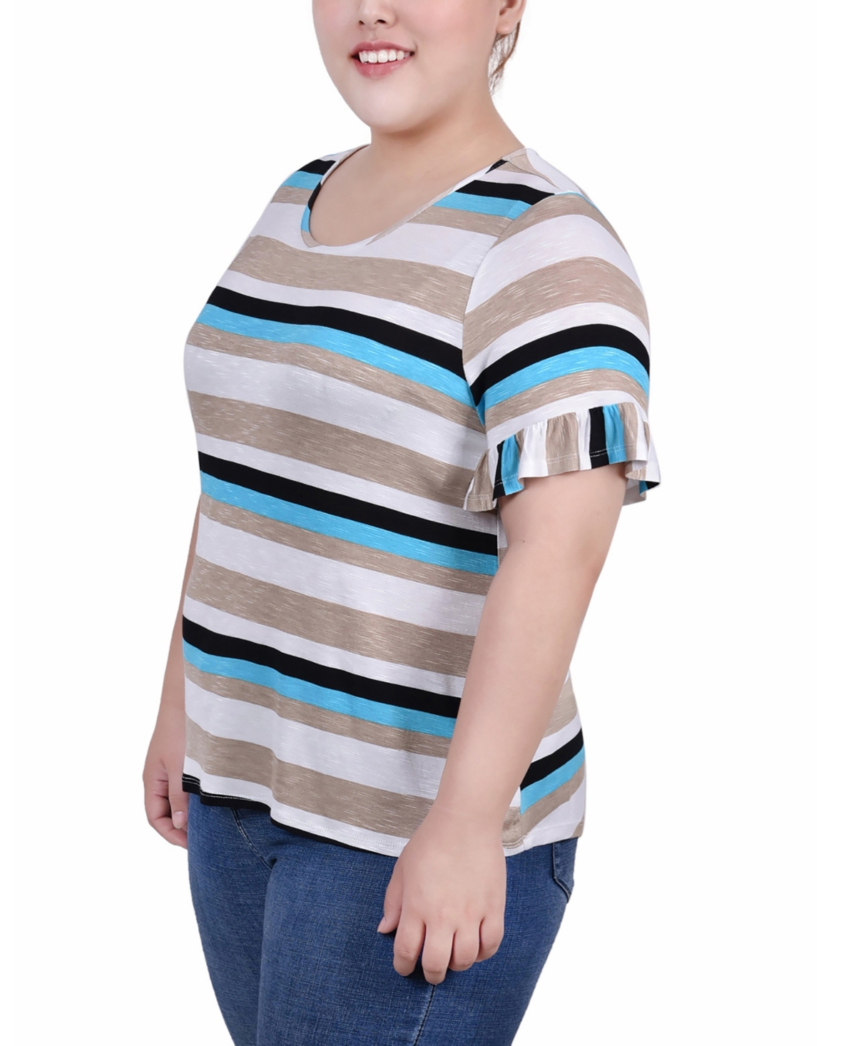 Click here for Ny Collection Plus Size Short Bell Sleeve Top - Tu... prices