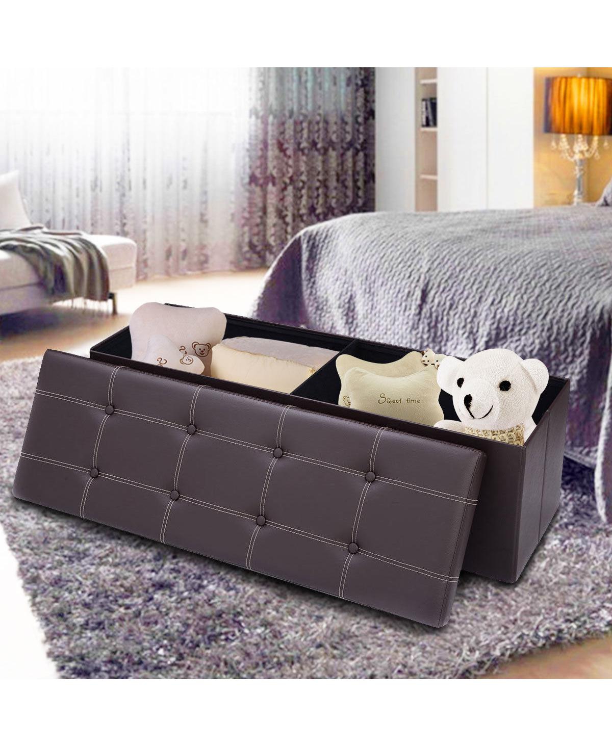 Click here for Costway 45x15x15 Large Folding Storage Faux Leathe... prices