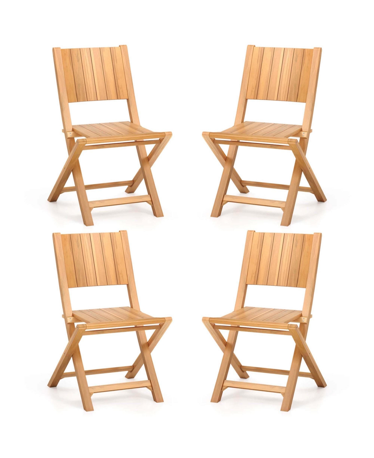 Click here for Costway 4 Pcs Folding Patio Chairs with Inclined B... prices