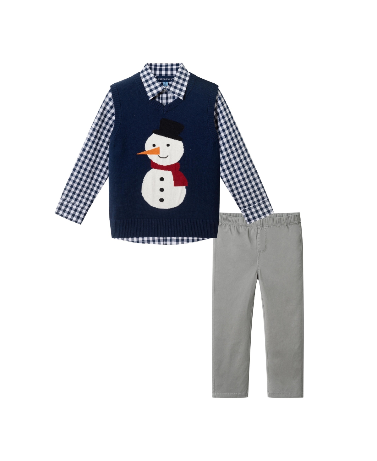 Click here for Andy & Evan Toddler/Child Boys Snowman Sweater Ves... prices