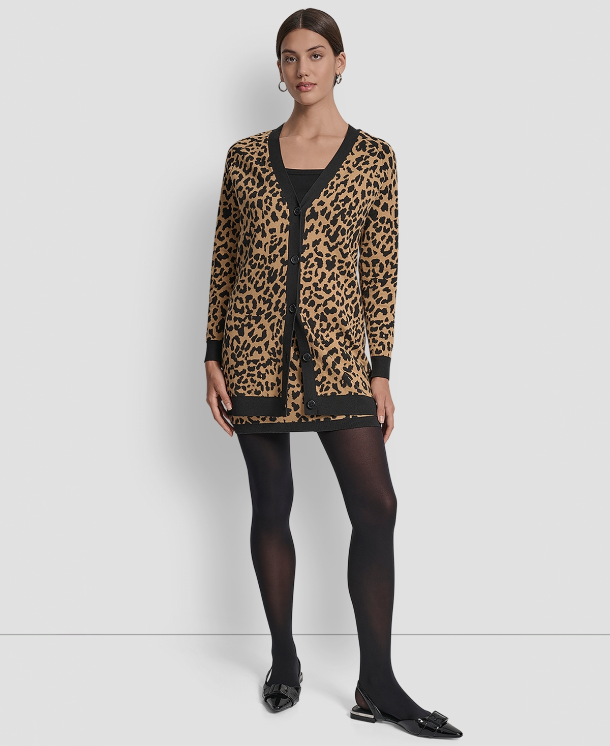 Click here for Dkny Jeans Womens Cheetah Print Long Sleeve Cardig... prices