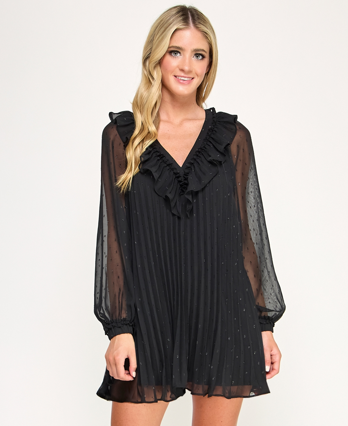Click here for City Studios Juniors Pleated Clip Dot Long Sleeve... prices