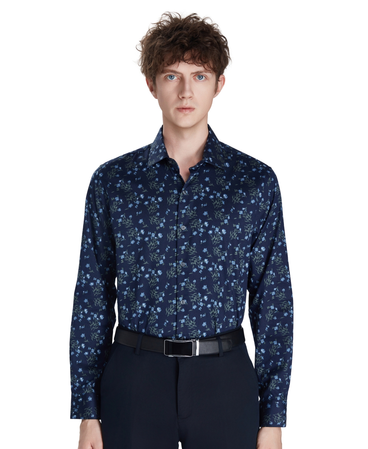 Click here for Bar Iii Mens Tossed Bouquet Print Dress Shirt  Mac... prices