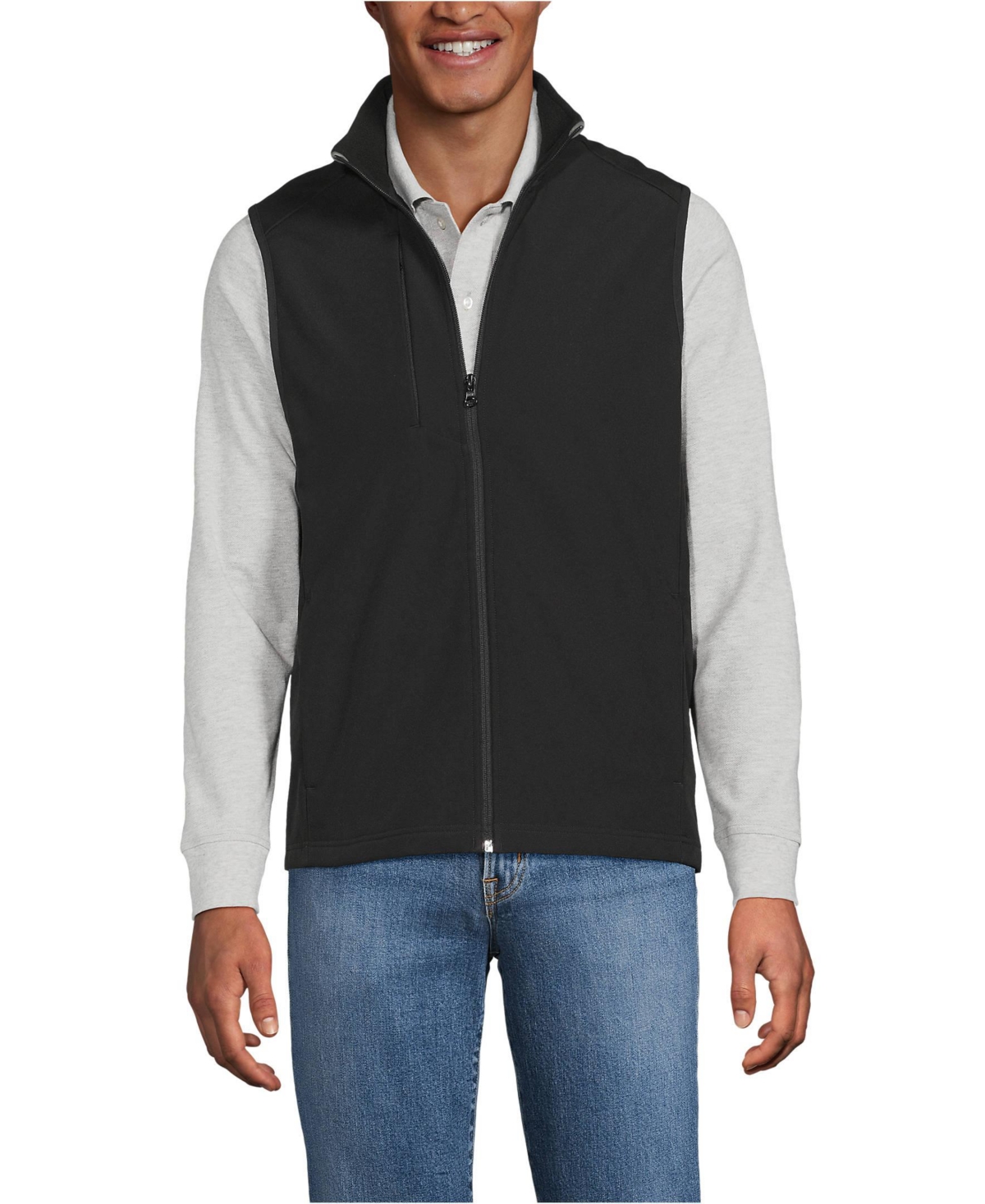 Click here for Lands End Mens Soft Shell Vest - Black prices