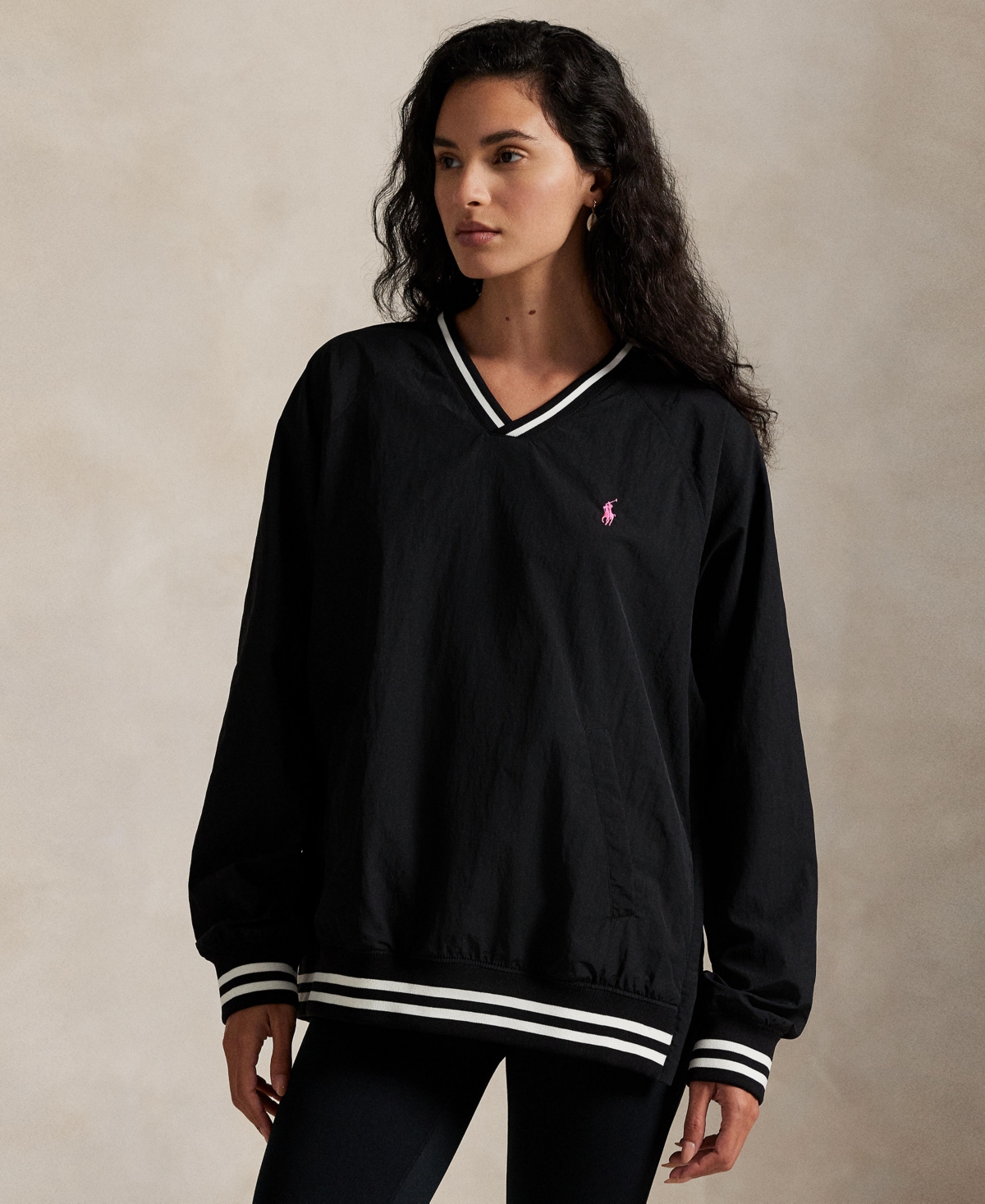 Click here for Polo Ralph Lauren Womens Pink Pony V-Neck Pull-On... prices