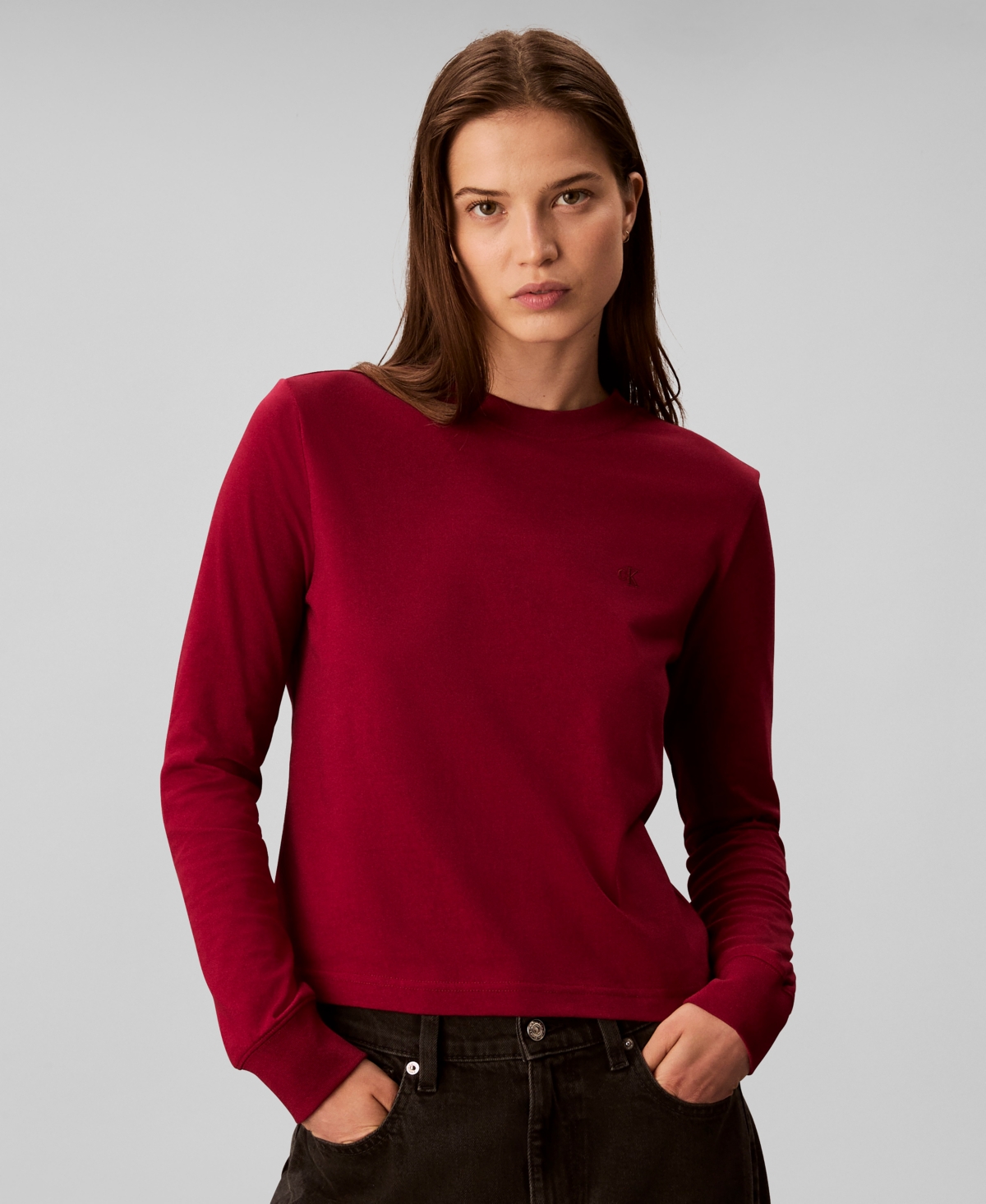 Click here for Calvin Klein Jeans Womens Archive Logo Slim T-Shir... prices