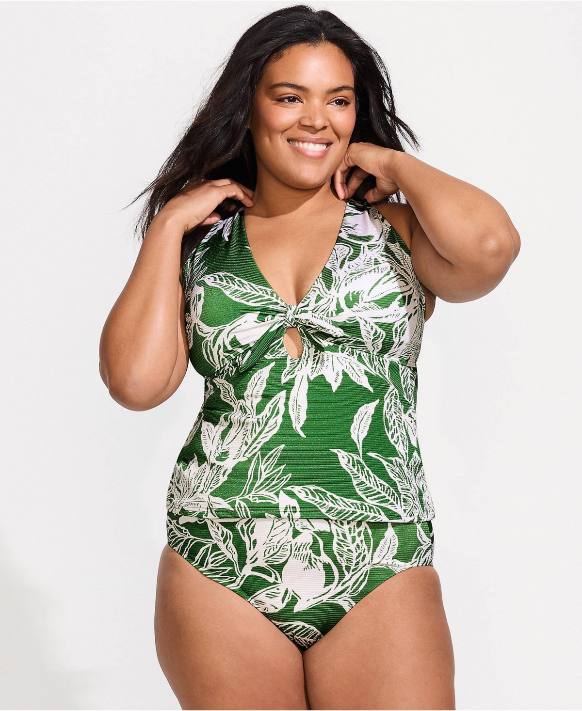 Click here for Lands End Womens Plus Size Shine Ribbed Tankini To... prices