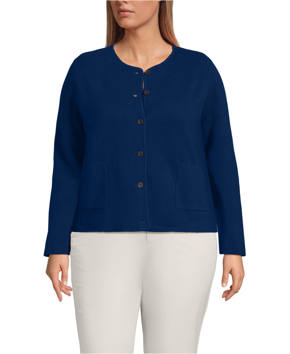 Click here for Lands End Plus Size Fine Gauge Cotton Milano Blaze... prices