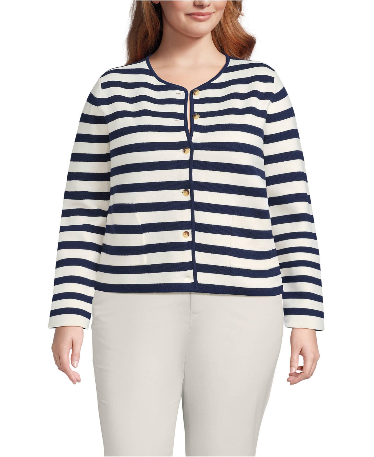 Click here for Lands End Plus Size Fine Gauge Cotton Milano Blaze... prices