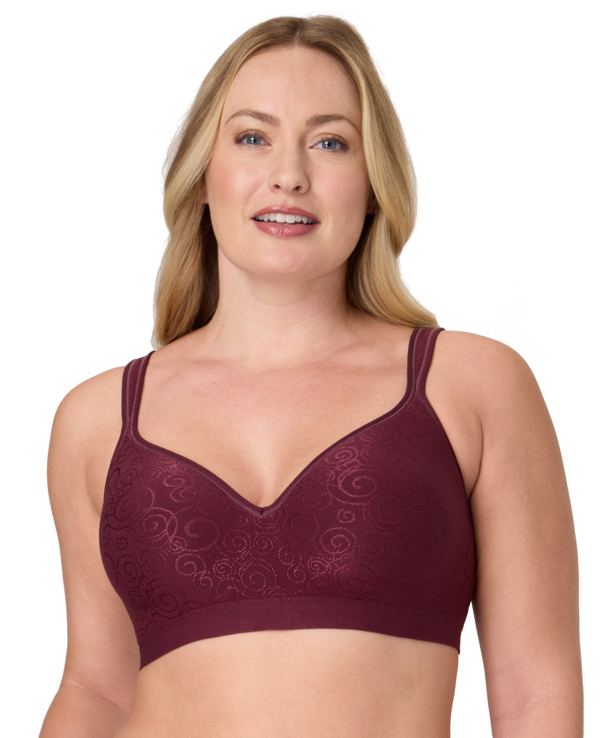Bali Comfort Revolution Seamless Wireless Full Coverage Bra 3463  B  Purple