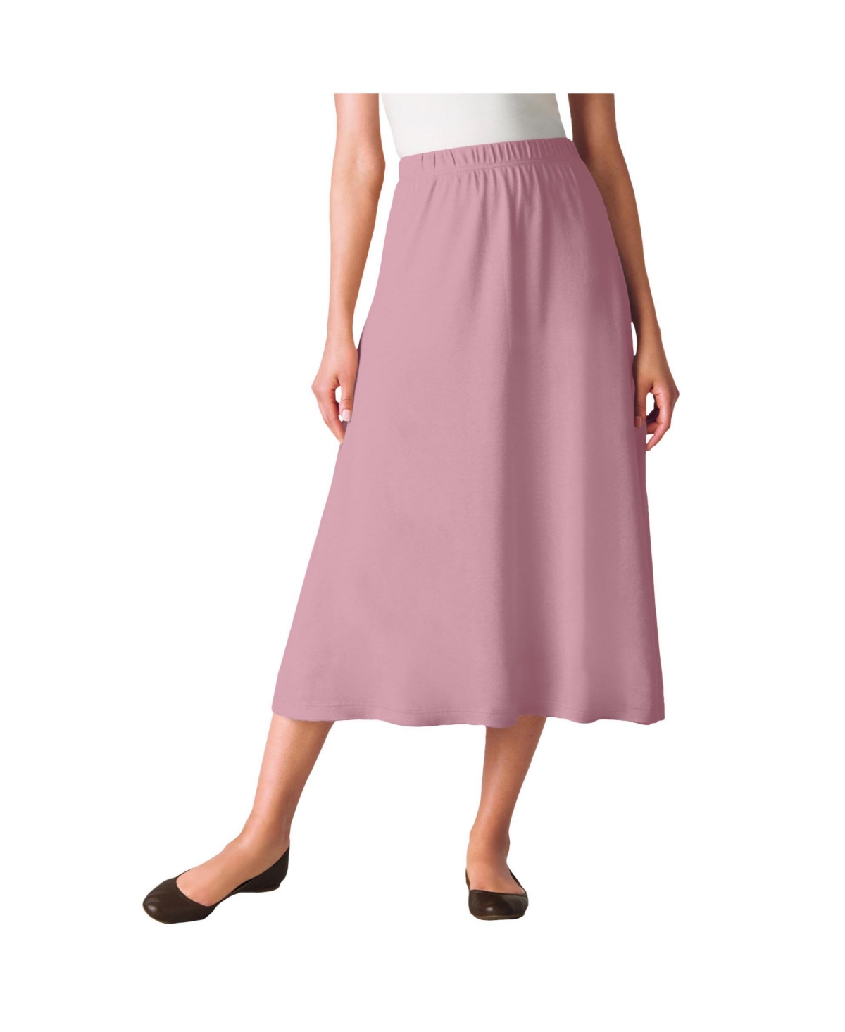 Click here for Woman Within Plus Size 7-Day Knit A-Line Skirt - D... prices