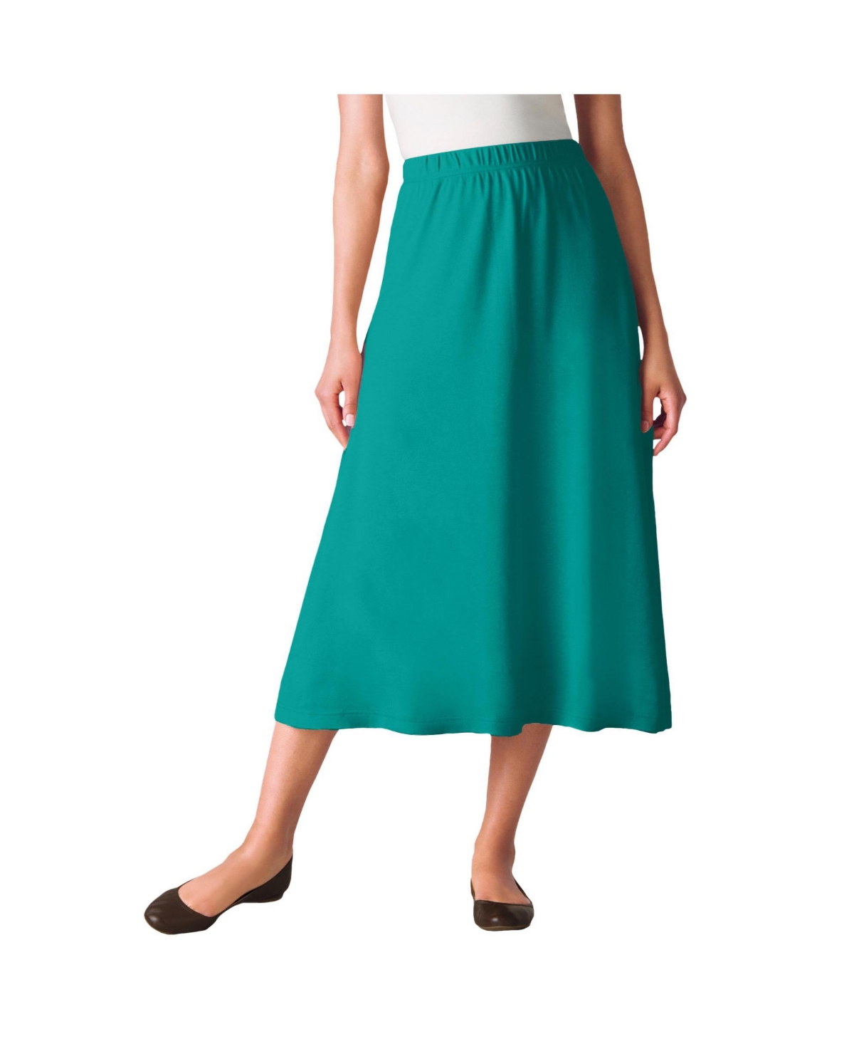 Click here for Woman Within Plus Size 7-Day Knit A-Line Skirt - W... prices