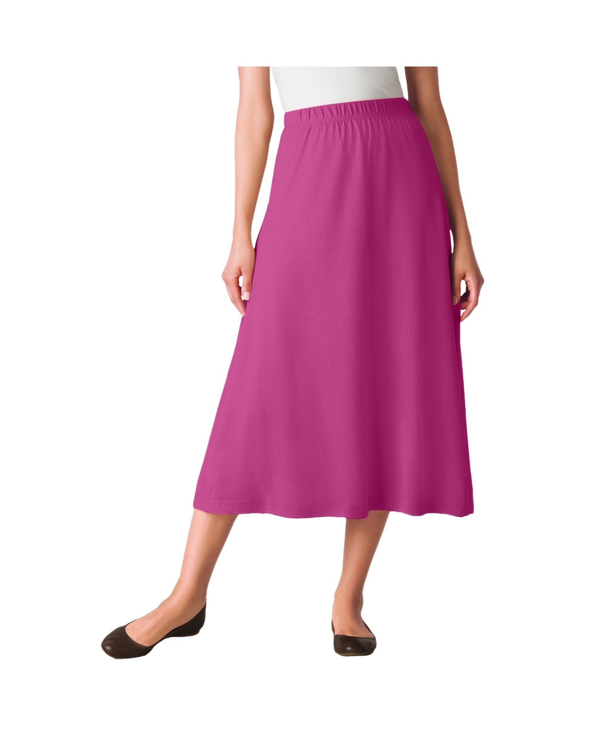 Click here for Woman Within Plus Size 7-Day Knit A-Line Skirt - R... prices