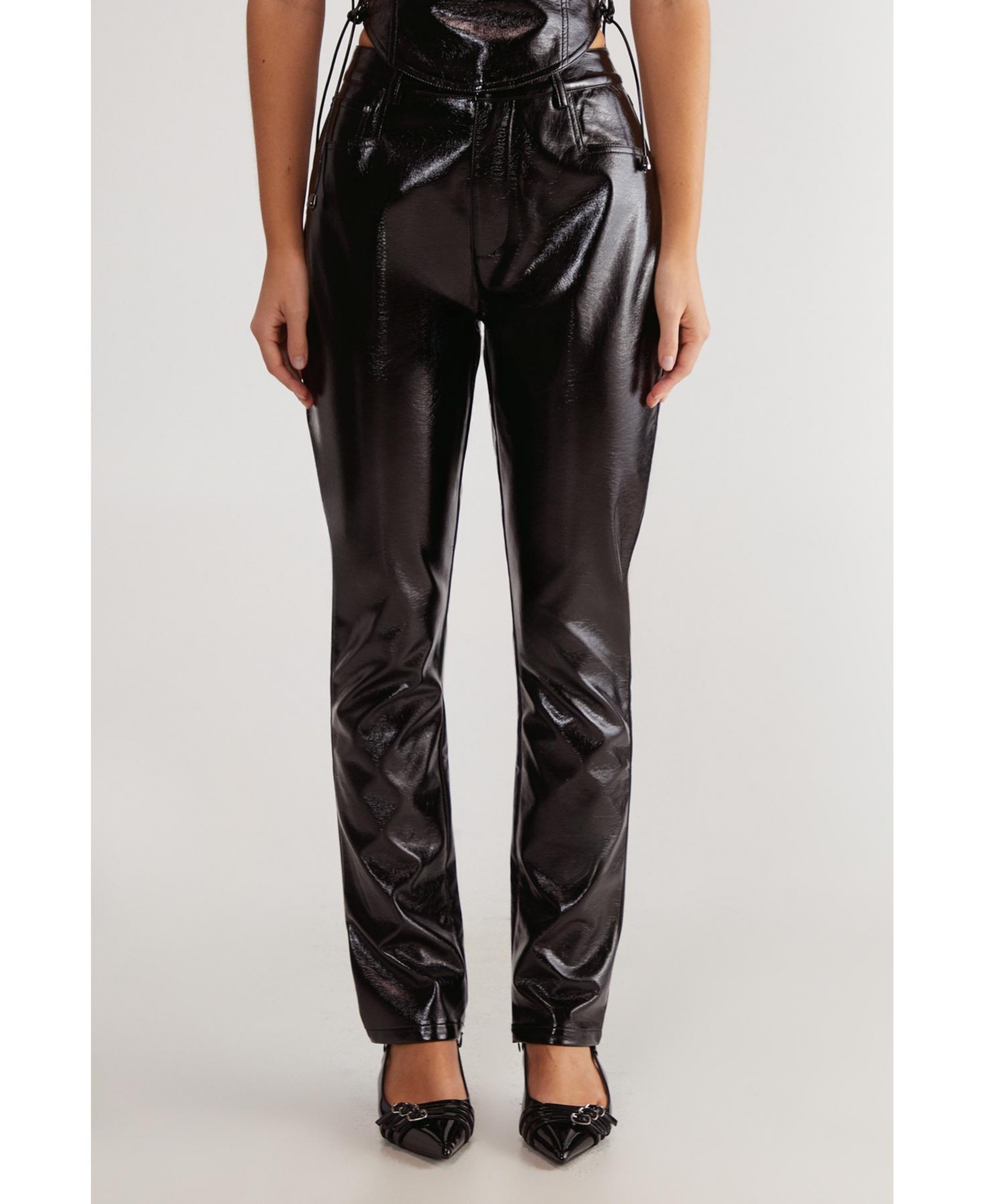 Click here for Nasty Gal Womens Distressed High Waisted Vinyl Pan... prices
