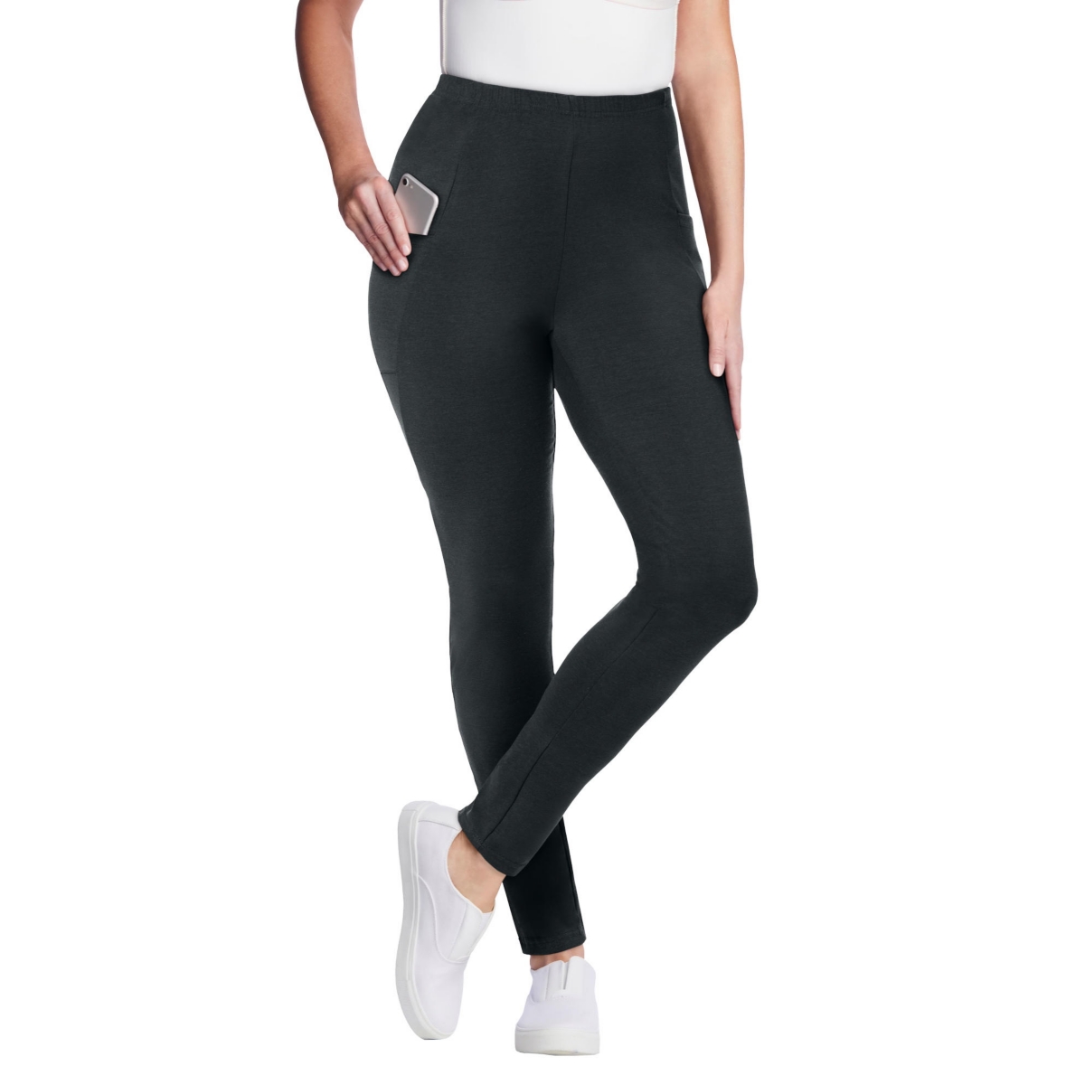 Click here for Woman Within Plus Size Within Stretch-Cotton Knit... prices