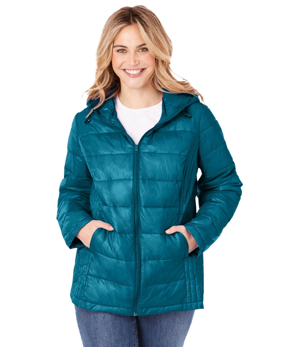 Click here for Woman Within Womens Plus Size Packable Puffer Jack... prices