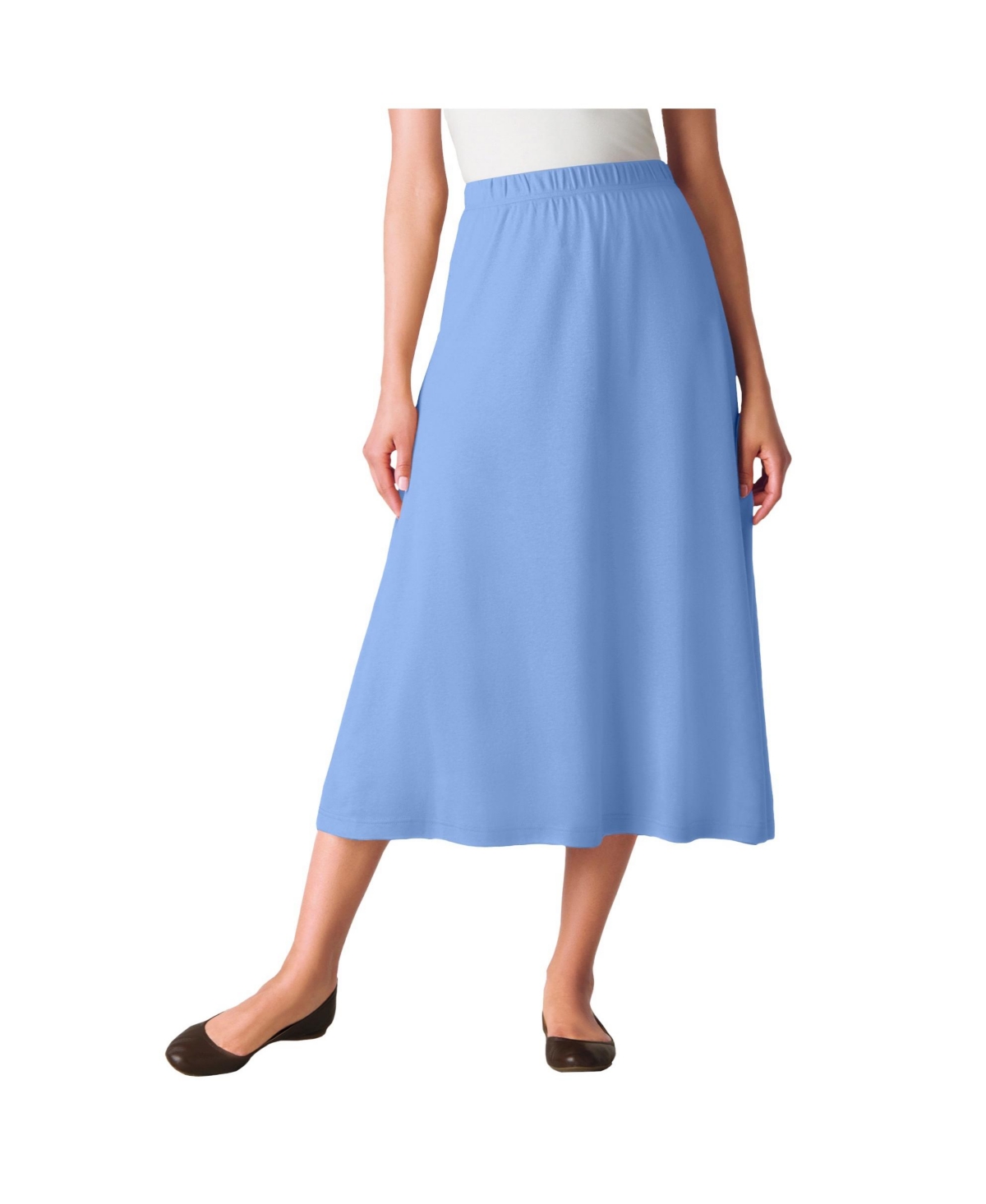 Click here for Woman Within Plus Size 7-Day Knit A-Line Skirt - F... prices