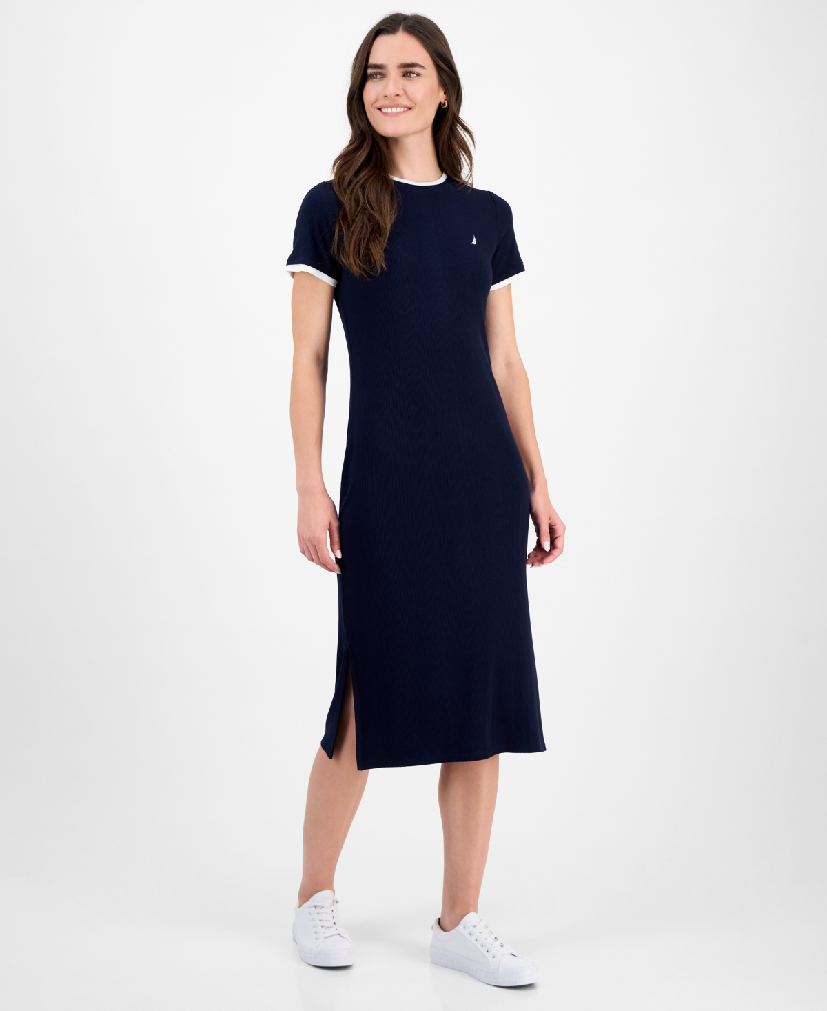 Click here for Nautica Jeans Womens Ribbed Midi Dress - Night Sky prices
