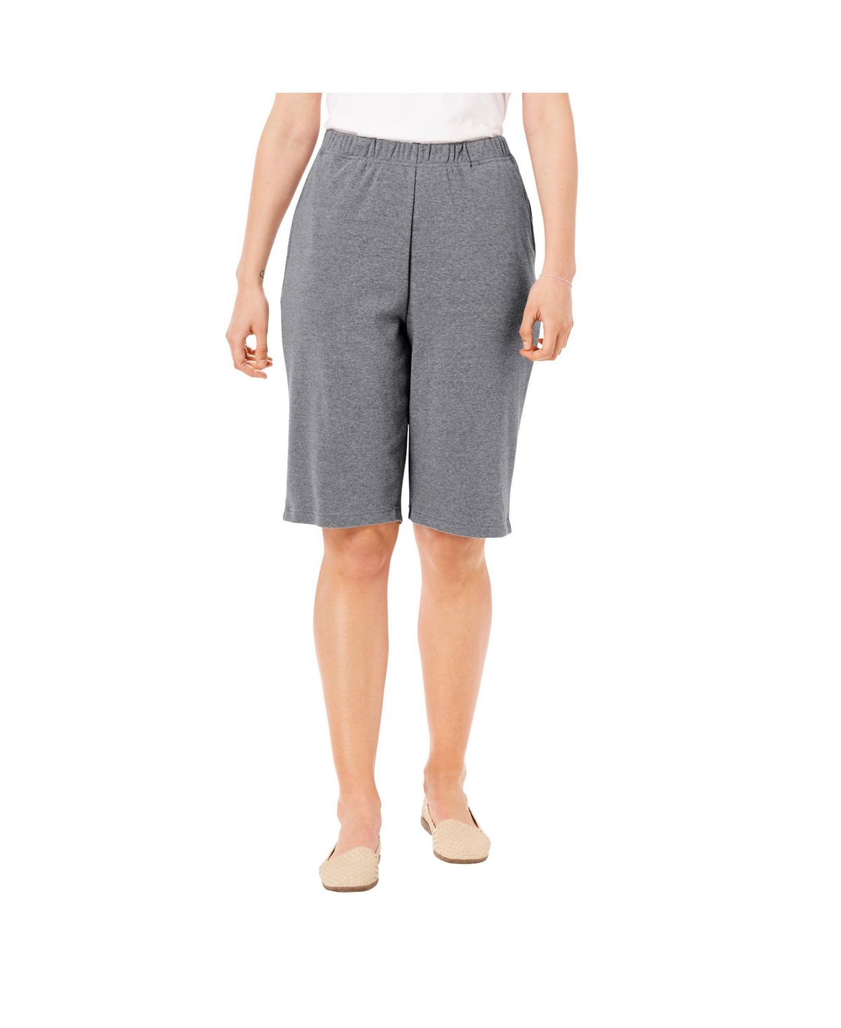 Click here for Woman Within Plus Size 7-Day Knit Bermuda Shorts -... prices