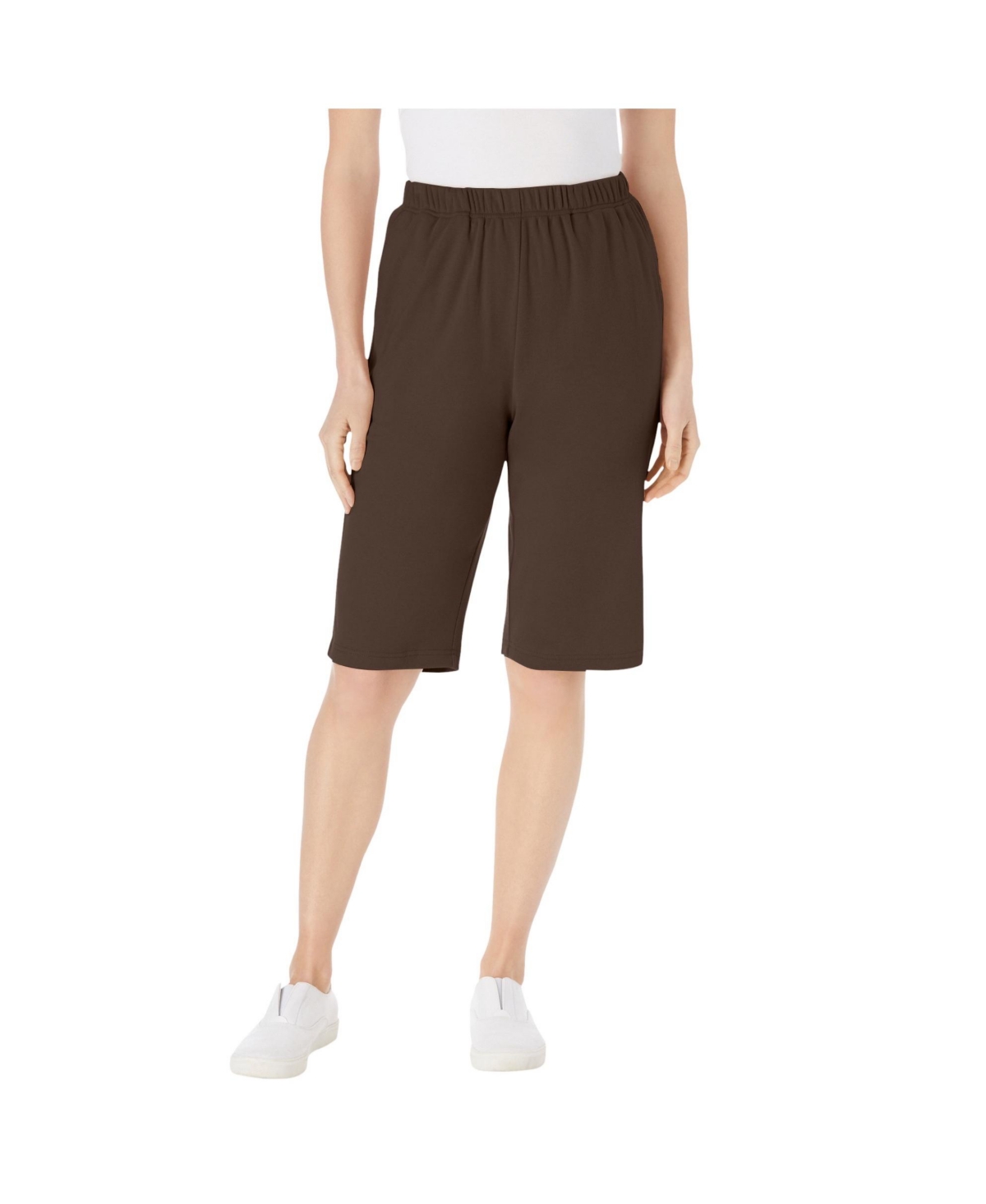 Click here for Woman Within Plus Size 7-Day Knit Bermuda Shorts -... prices