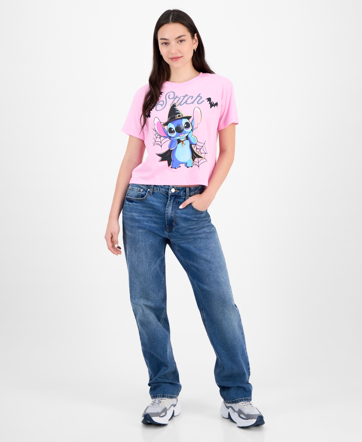 Click here for Stitch Juniors Halloween Graphic-Print Tee - Pink prices