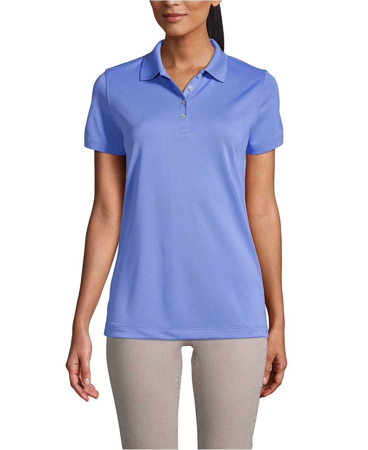 Click here for Lands End Womens Short Sleeve Polyester Polo Shirt... prices