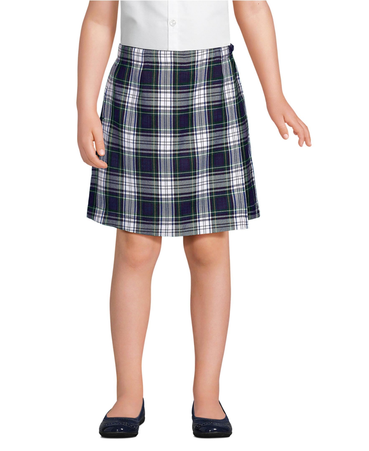 Click here for Lands End Big Girls School Uniform Plaid A Line Ta... prices