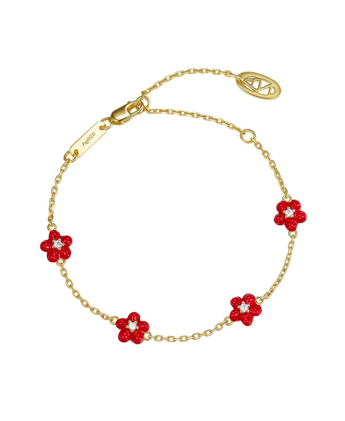 Click here for Anna Zuckerman Petit Daisy Red Bracelet - Red prices