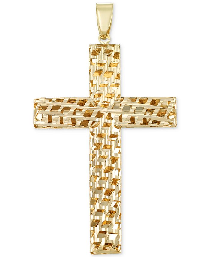 Italian Gold Reversible Cross Pendant in 14k Gold - Macy's