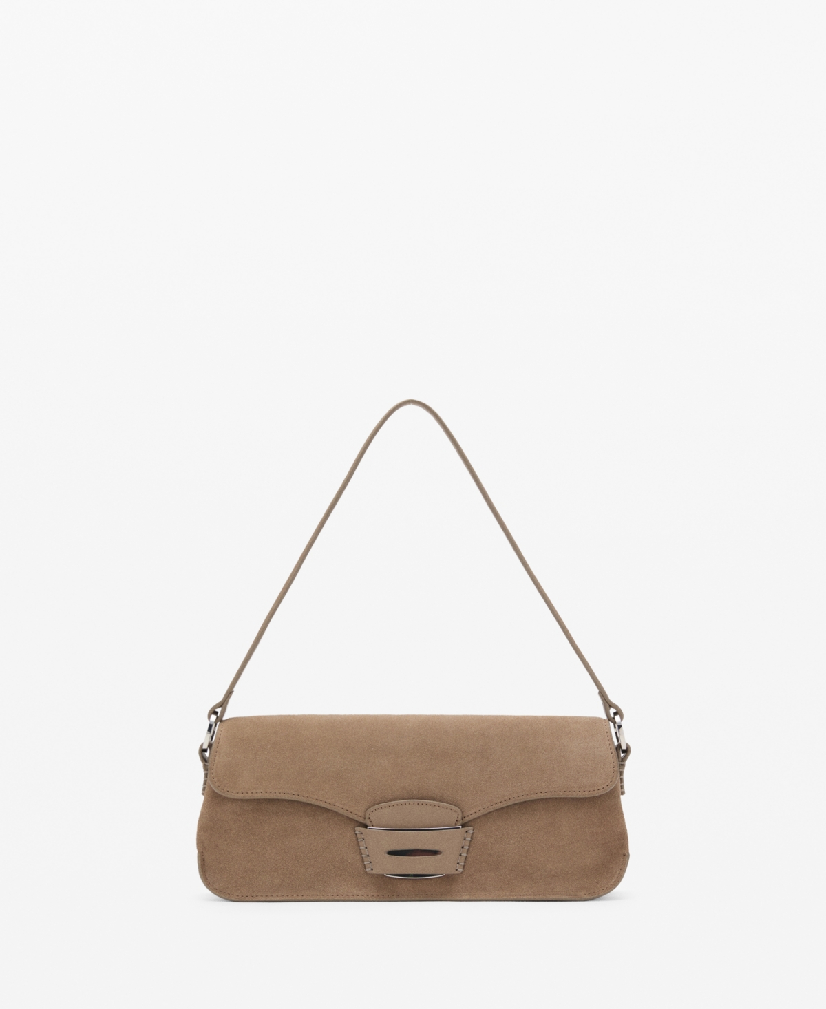 Click here for Mango Womens Suede Shoulder Bag - Medium Brown prices
