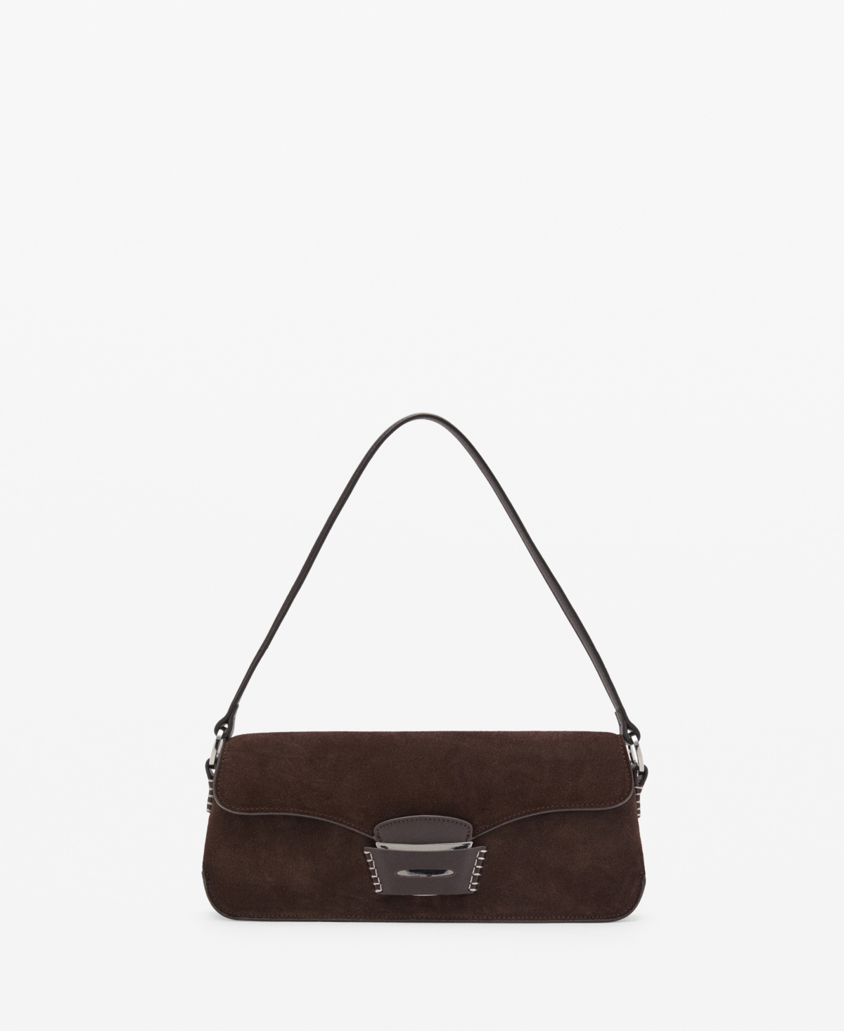 Click here for Mango Womens Suede Shoulder Bag - Chocolate prices